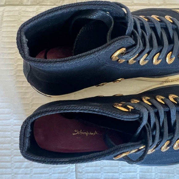Schiaparelli | Shoes | Schiaparelli Gold Toe Trainer Sneakers In Black ...